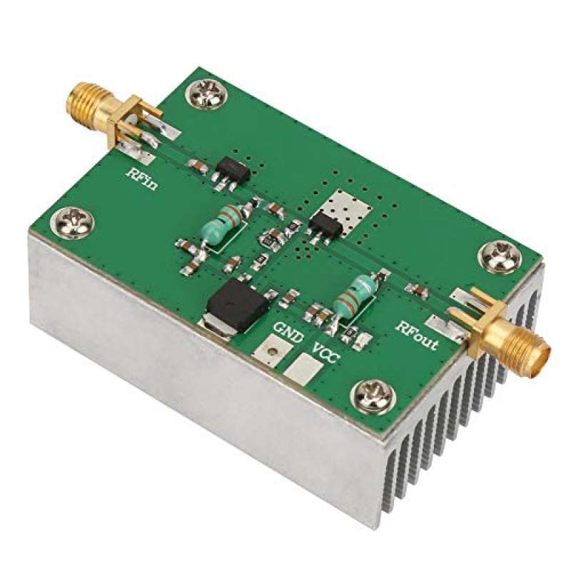 Promo 1-512MHz 1.6W Wideband Low Power RF Amplifier with Heat Sink for Shortwave FM Ham Radio ...