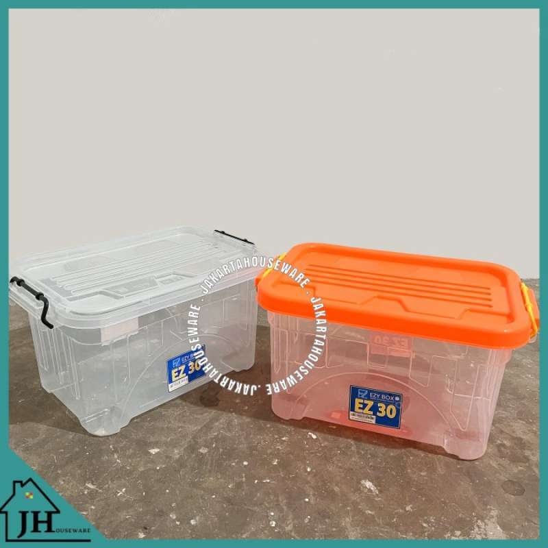 Promo Premium Box container transparan ezy box 30L - Tutup Warna ...