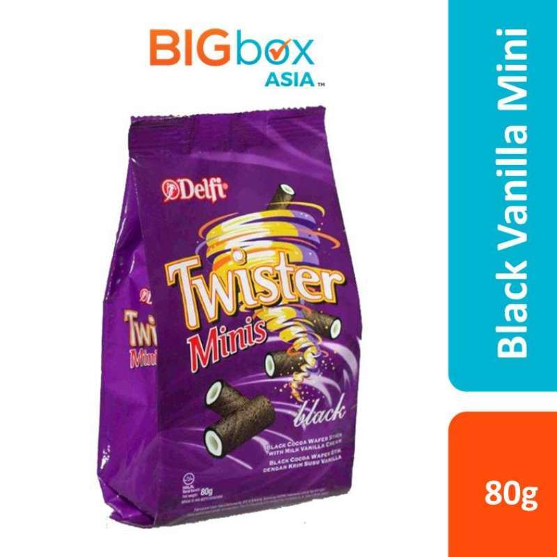 Jual Delfi Wafer Twister Rolls Minis Chocolate / Black Vanilla 80g di ...