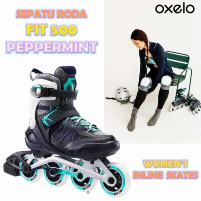 Jual SEPATU RODA WANITA DEWASA FIT500 ROLLER BLADE BLACK OXELO di ...
