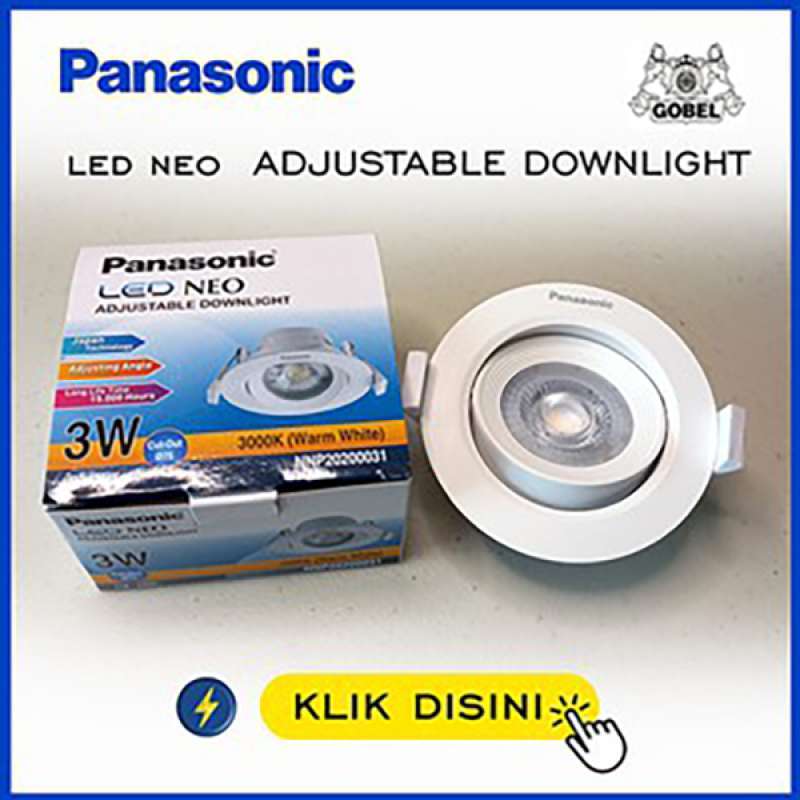 Jual Lampu LED TERBAIK cahaya terang KUALITAS Jepang Panasonic Downlight Adjustable 3 w Multi ...