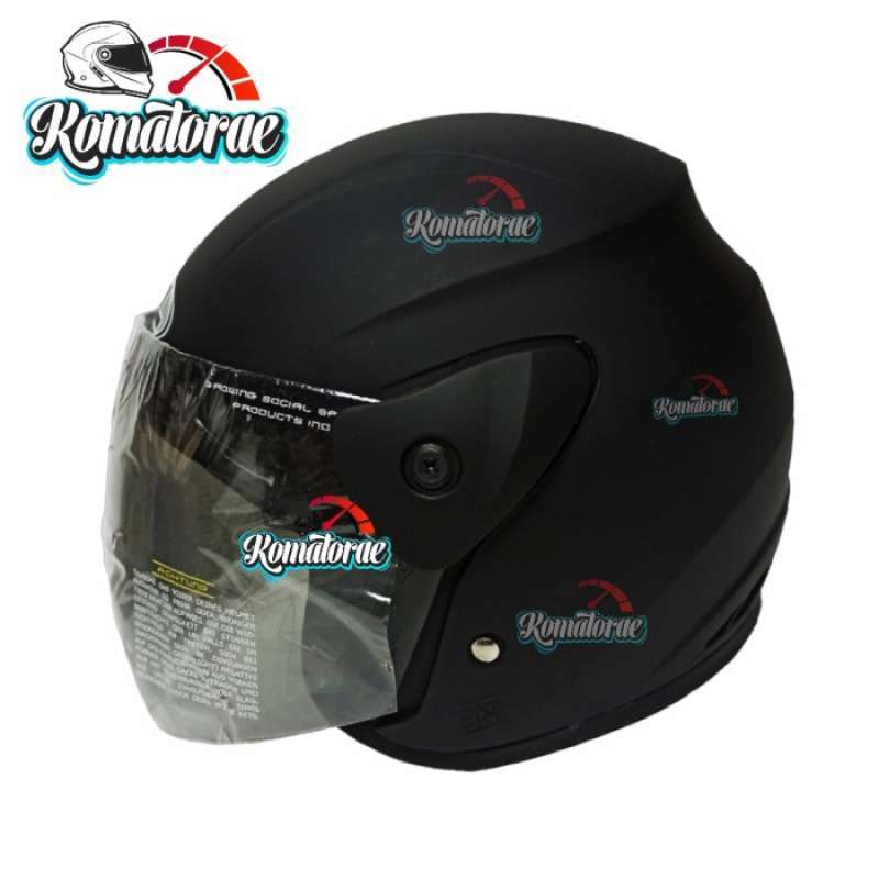Jual HELM EVOLUTION POLOS BLACK DOFF HALF FACE MODEL GM EVO di Seller ...