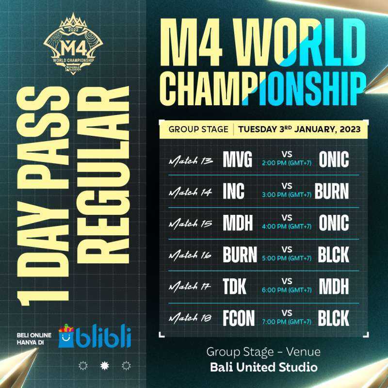 Jual M4 Group Stage - 3 January 2023 Di Seller M4 World Championship ...