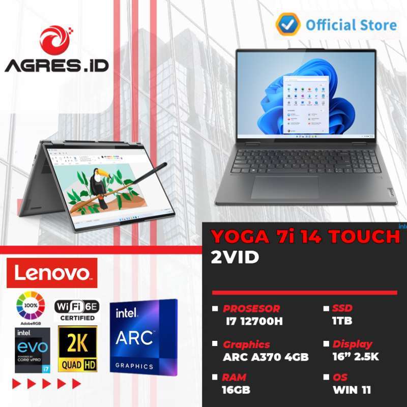 Jual LENOVO YOGA 7i 14 TOUCH 2VID - I7 12700H 16GB 1TBSSD ARC A370 4GB ...