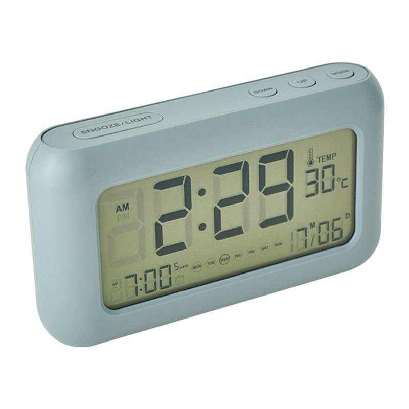 Jual Digital Electronic Clock Calendar Temperature Display Bedside Grey ...