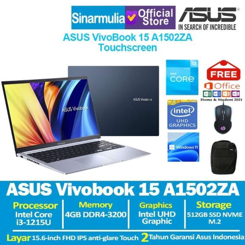 Promo ASUS VivoBook 15 A1502ZA i3-1215U 512GB SSD 4GB Touch Win11+OHS ...