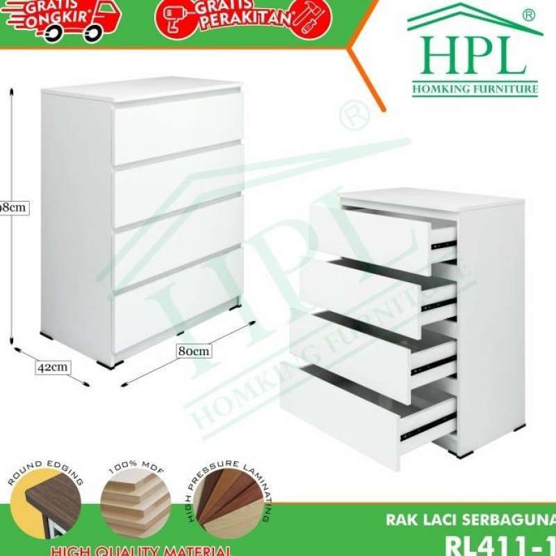 Jual Rak Industrial Rak Serbaguna 4 Laci Hpl In Stock - Multicolor di ...