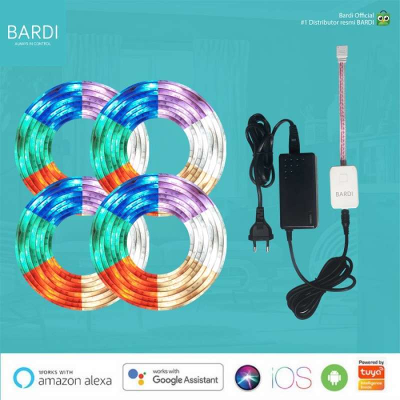 Jual [4 PCS] BARDI LED Strip RGBWW + Adaptor 10m WiFi - Control by App ...