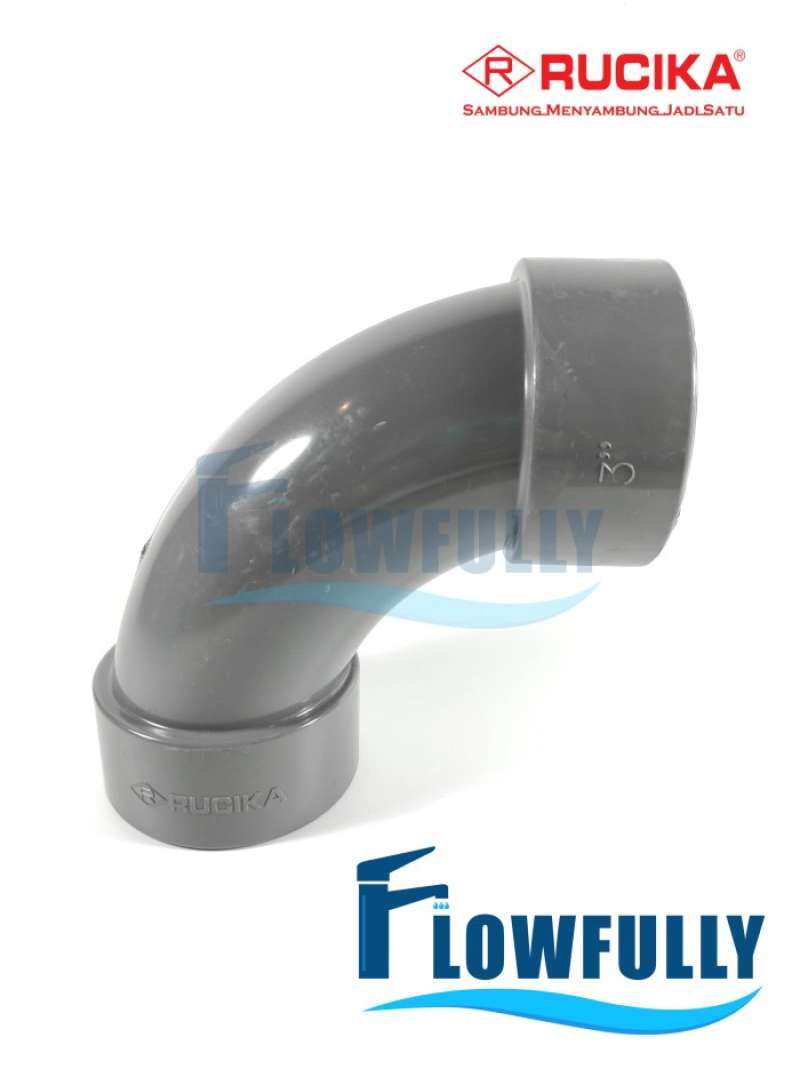 Jual LARGE RADIUS ELBOW D 3 inch RUCIKA PVC LONG ELBOW KNEE PANJANG 90° di Seller flowfully ...