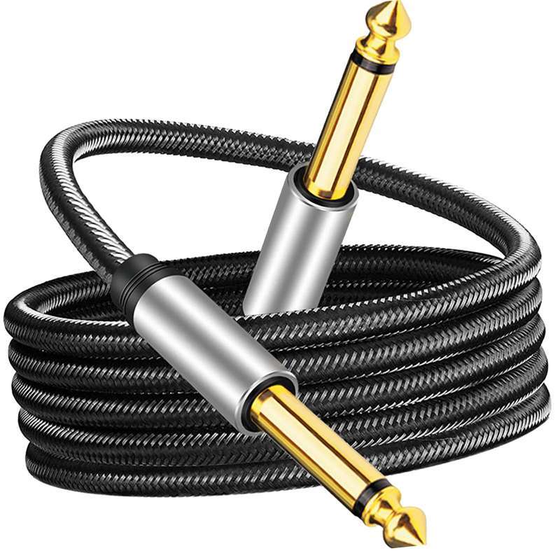Jual 6.35mm Instrument Cable Unbalanced Jack Guitar Patch Cords For ...