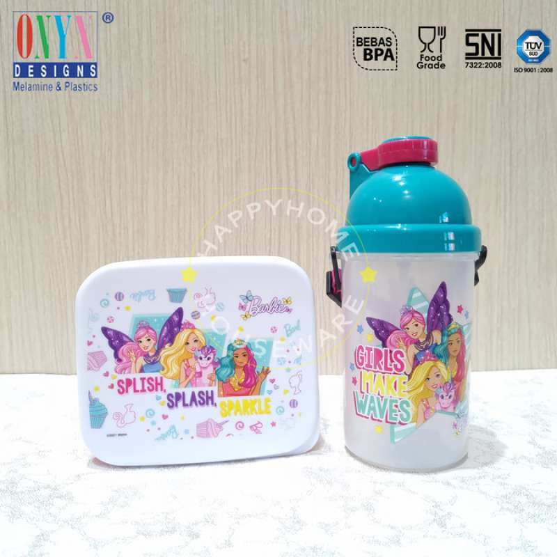 Promo Onyx Paket Hemat School Barbie Set Botol Air 500Ml & Kotak Makan ...
