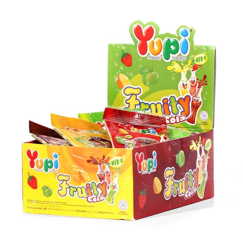 Jual Yupi Fruity Cola Jelly Gummy Candy [1 kotak isi 24 pcs] di Seller ...