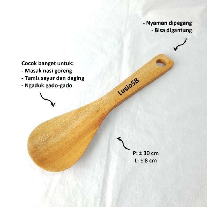 Jual Sodet Kayu Nyaman Dipakai Lusiosb Sutil Kayu Set Spatula Kayu Set ...