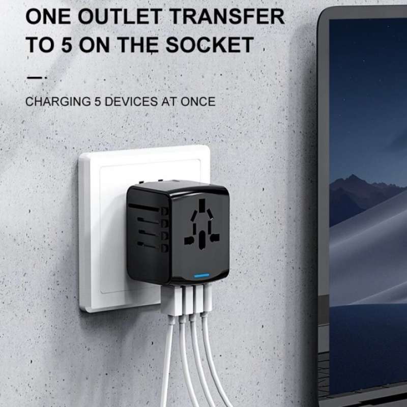 Jual Universal Travel Adapter Sl-199-3u-t - 3 Usb 1 Type-c Port ...