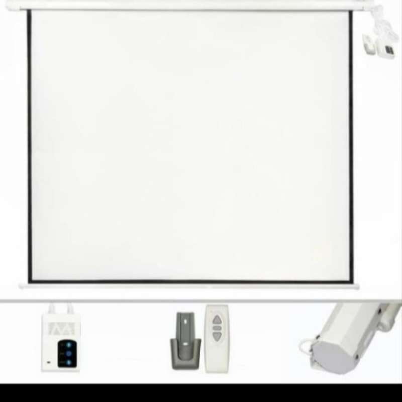 Jual layar screen projektor elektrik 200 screen projektor motorized 200 ...