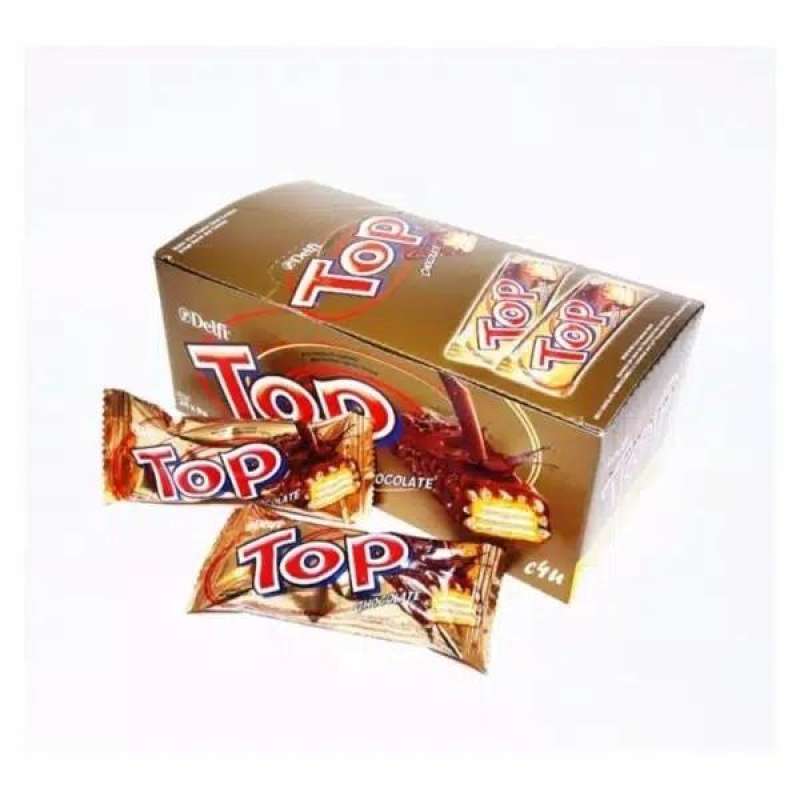 Jual WAFER TOP DELFI RASA COKLAT KARAMEL / STRAWBERRY 1 KOTAK ISI 24 ...