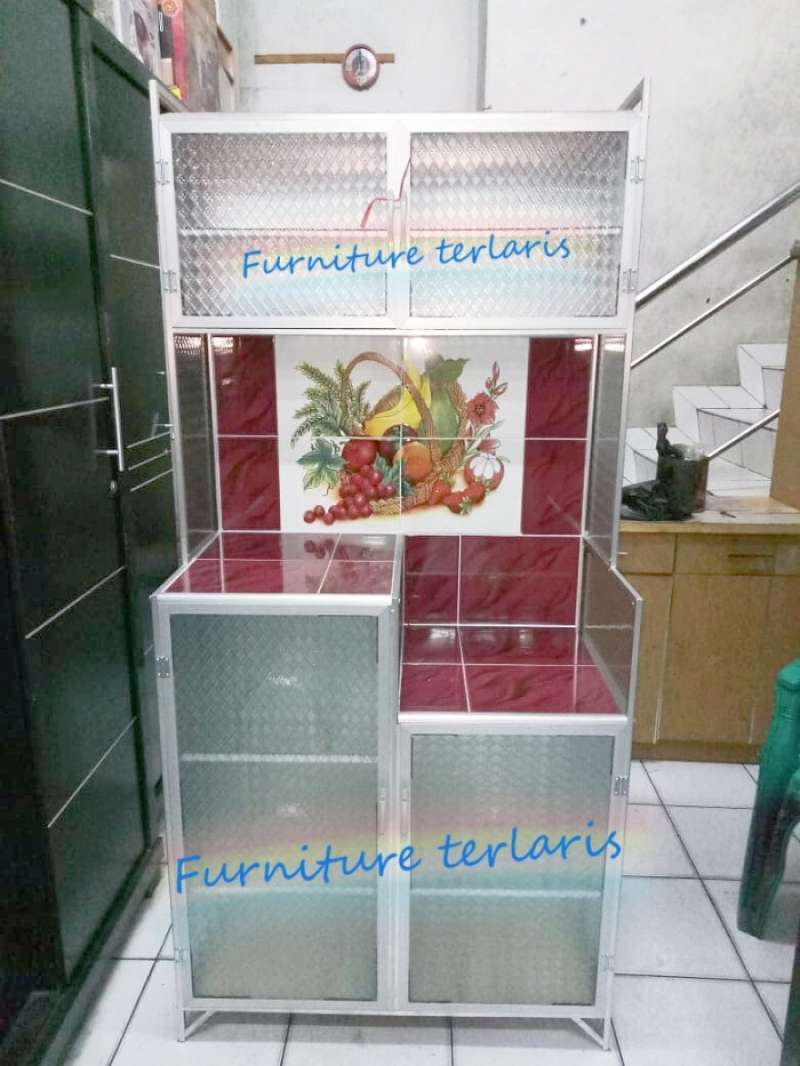 Jual Rak Piring kaca keramik 2 Pintu MC lemari piring ANTI PECAH di ...