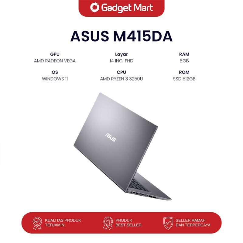 Jual Laptop ASUS M415DA AMD R3 3250U 8GB SSD 512GB W11 OHS21 14 FHD di ...