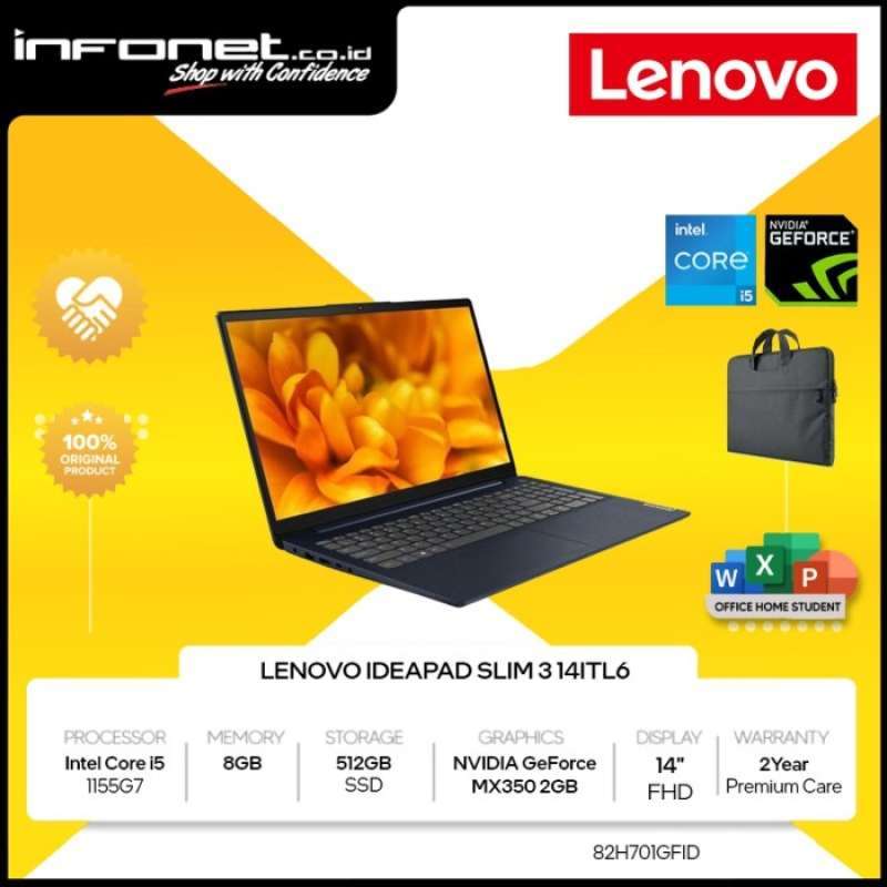 Jual Lenovo Ideapad Slim I G Gb Gb Ssd Mx Gb Fhd Tn W Ohs Di Seller Infonet