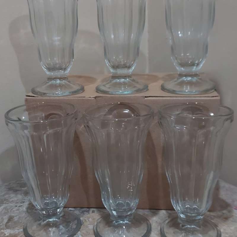 Jual Gelas Ice Cream Kaca Icc02 Set Isi 6 / Gelas Juice / Gelas ...