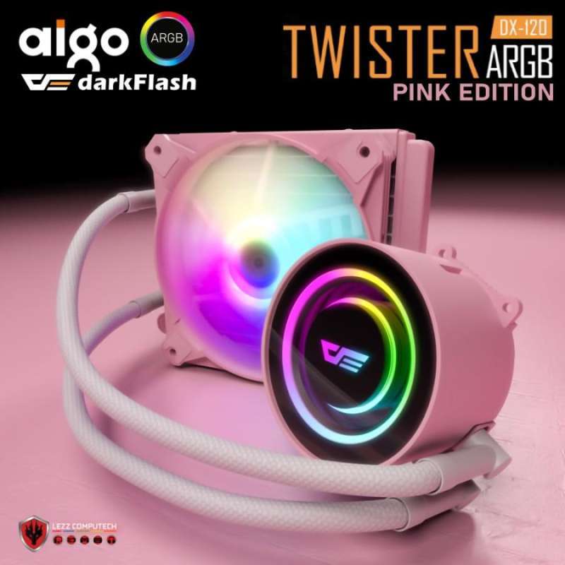 Jual AIGO DARFLASH TWISTER DX-120 ARGB PINK | Liquid CPU Cooler 120mm di Seller Lezz Computech ...