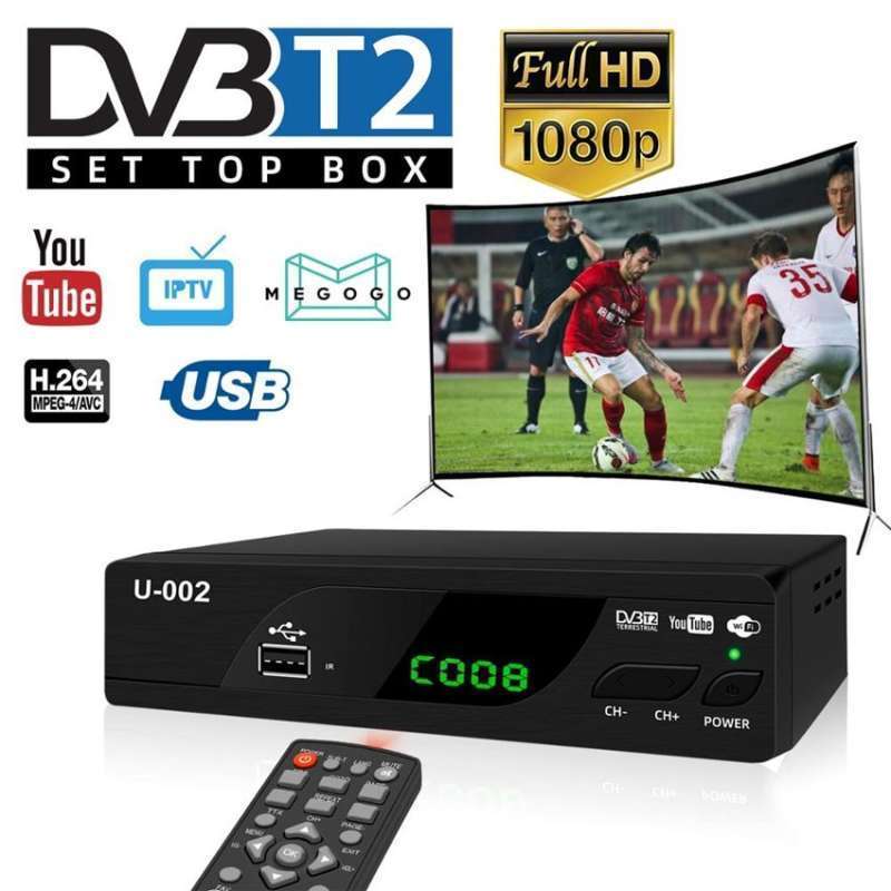 Jual U-002 Set Top Box TV Tuner DVB T2 Antena Analog to Digital Wifi ...