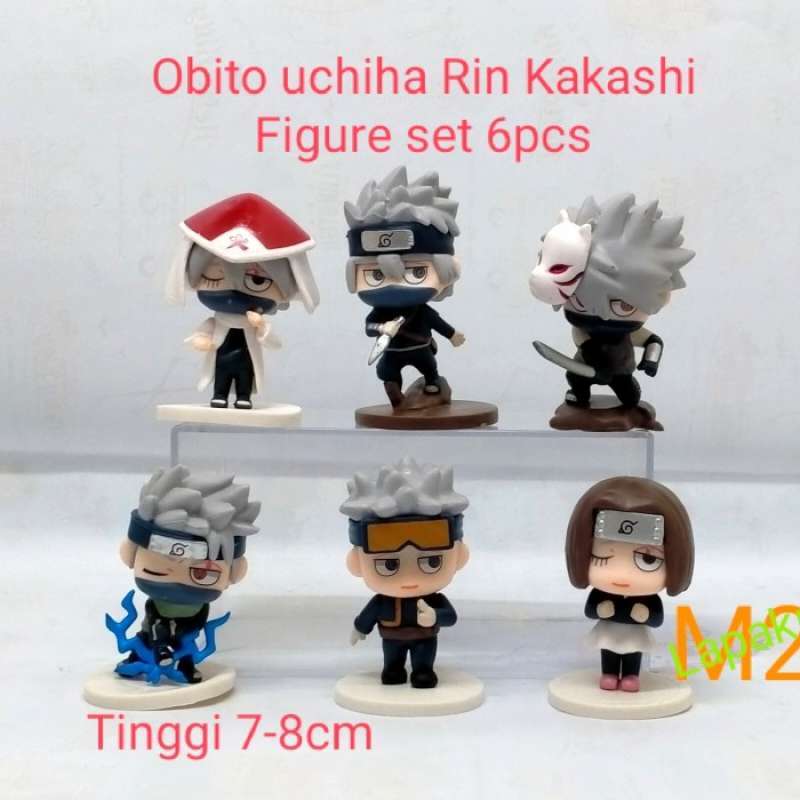 Jual Anime Cartoon Naruto Rin Obito uchiha Kakashi set 6pcs di Seller ...