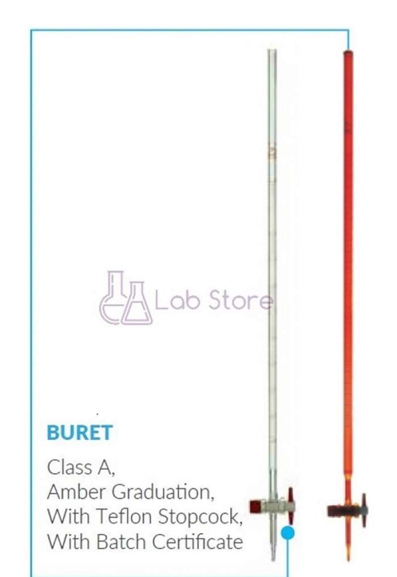Jual Burette Straight Class A Ptfe Buret Lurus Kran Teflon 25ml Clear ...