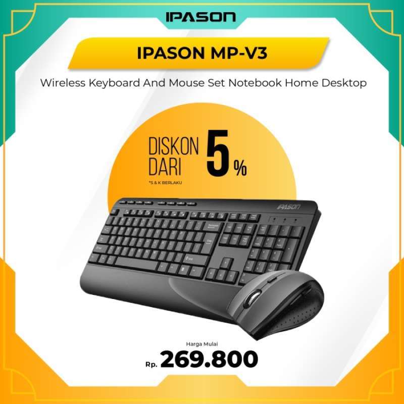 Jual Ipason Mp-V3 Wireless Keyboard And Mouse Set Notebook Home Desktop ...