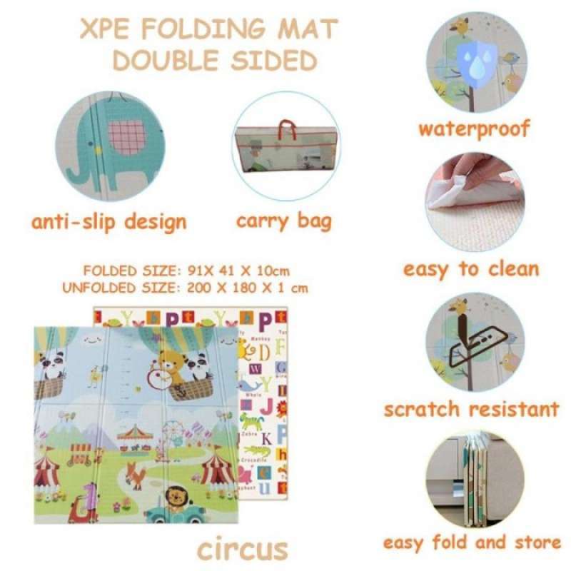 Jual Playmat Right Start Fold Mat Xpe FS-101 Elephant-Owl-Safari-Circus ...