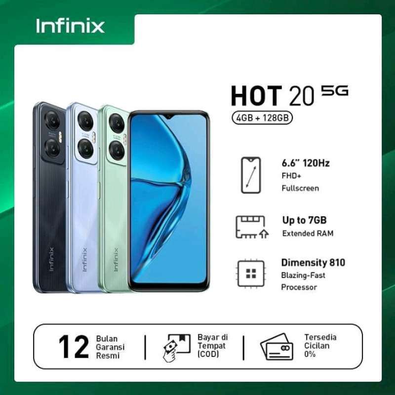Jual Infinix Hot 20 5g Ram 4gb 3gb Rom 128gb Dimensity 810 Garansi Resmi Di Seller Poly