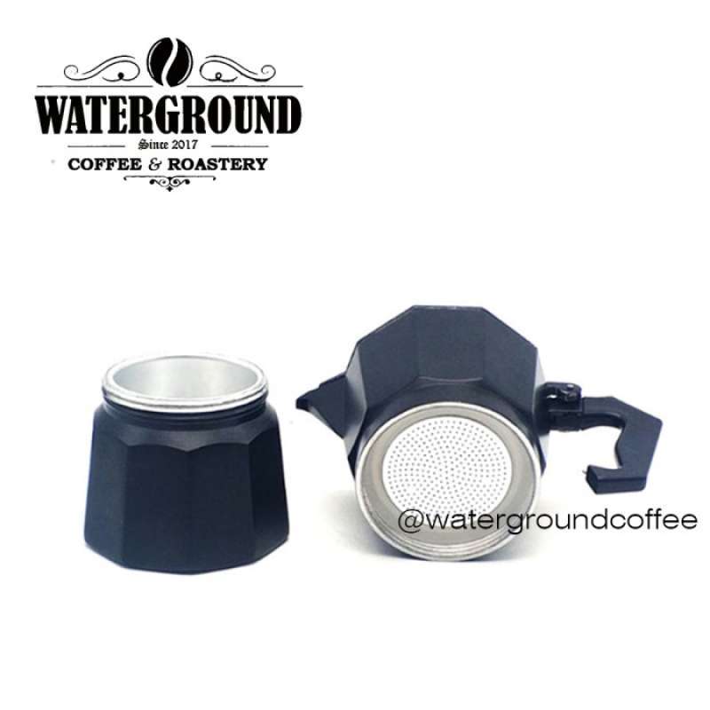 Jual Crema Moka Pot Black 6 Cups 300 Ml Teko Kopi Stovetop - 450 Ml (9 Cups) Black Di Seller My ...