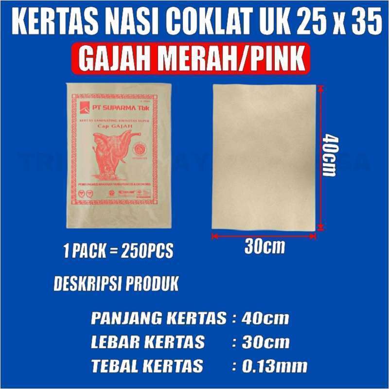 Promo 1ball = 25 Pack X 250 Lembar Kertas Nasi Bungkus Coklat | Uk ...