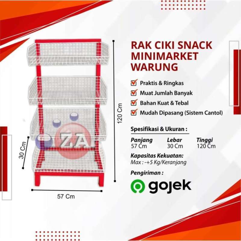 Jual Rak Ciki Chiki Jajanan Snack Roti Laundry Londri Baju 57 x 30 x ...