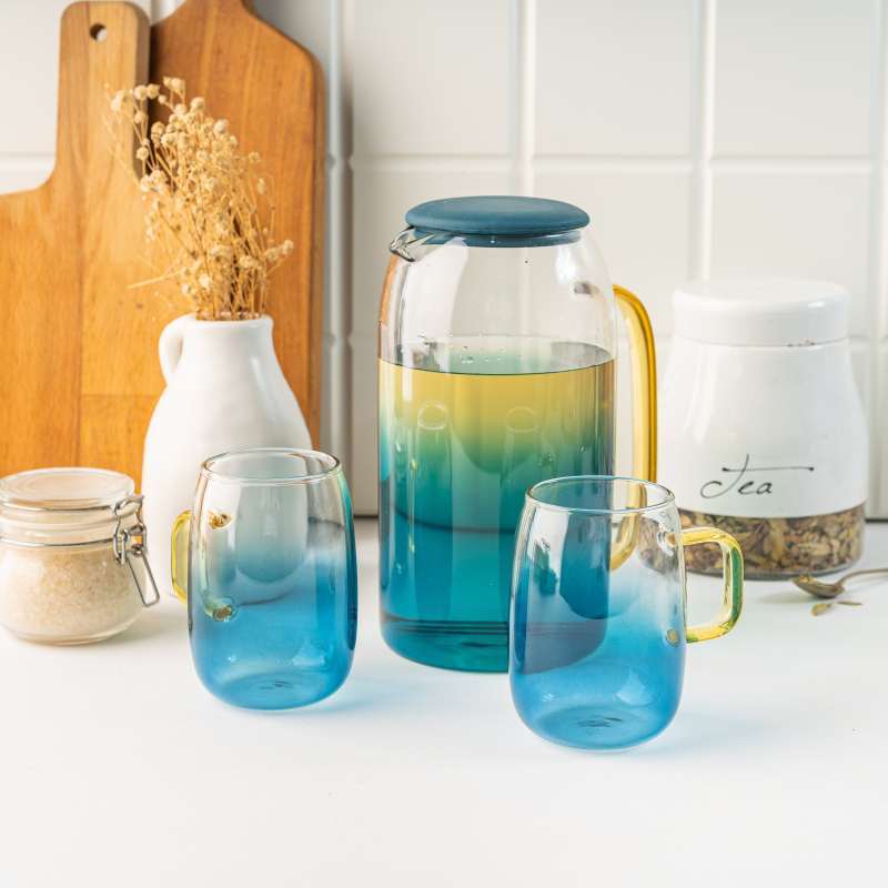 Promo ARAMI Lifestyle HANEUL Serving Juice Glass Infused Water Pitcher ...