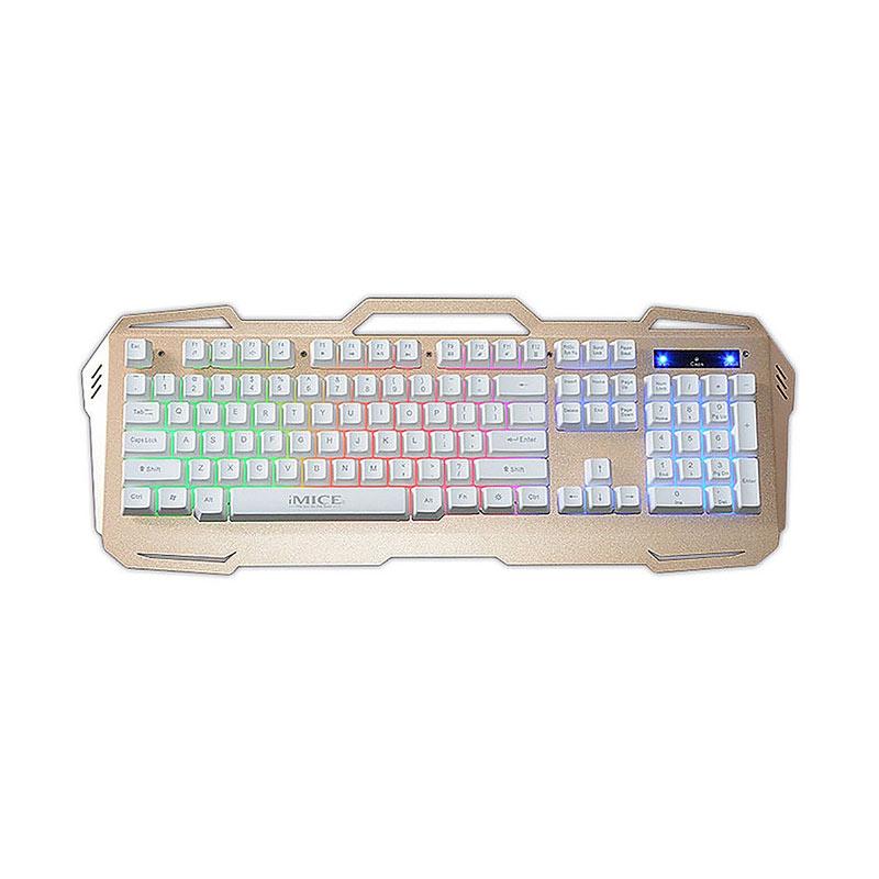 Jual iMice AK-400 Backlit Gaming Keyboard Wired USB Metal Panel ...