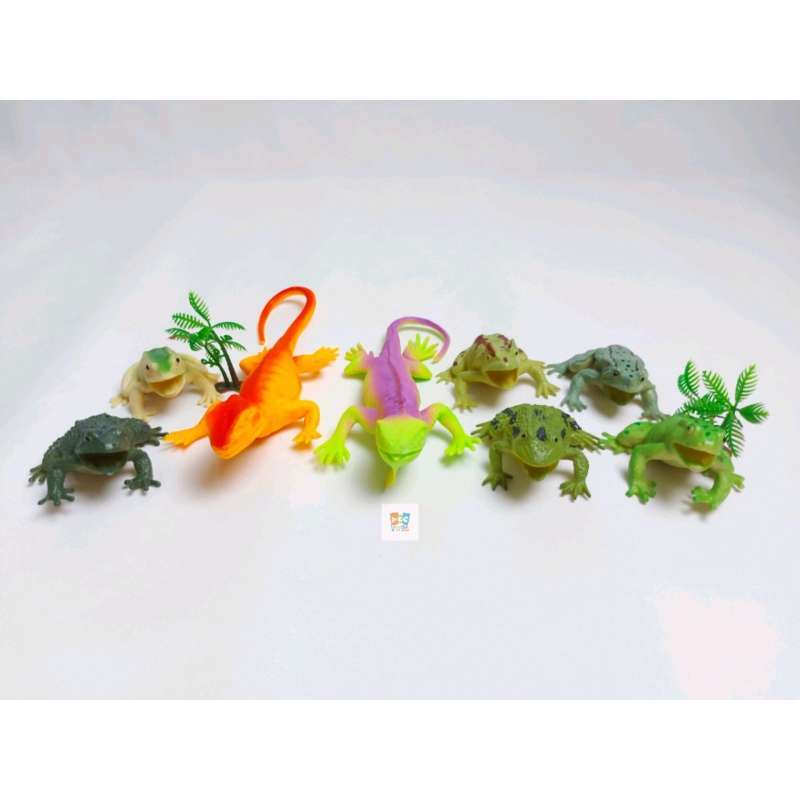 Jual Mainan Katak Kodok Reptil Bunglon Chameleon Binatang Karet Animal ...