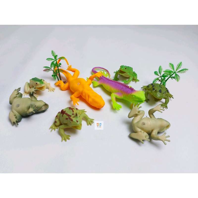 Jual Mainan Katak Kodok Reptil Bunglon Chameleon Binatang Karet Animal ...