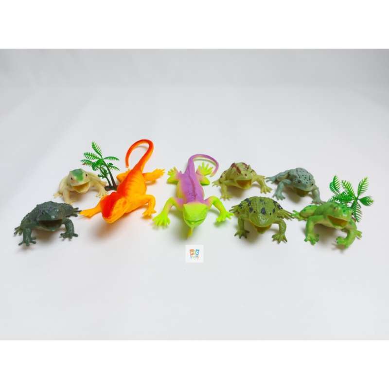 Jual Mainan Katak Kodok Reptil Bunglon Chameleon Binatang Karet Animal ...