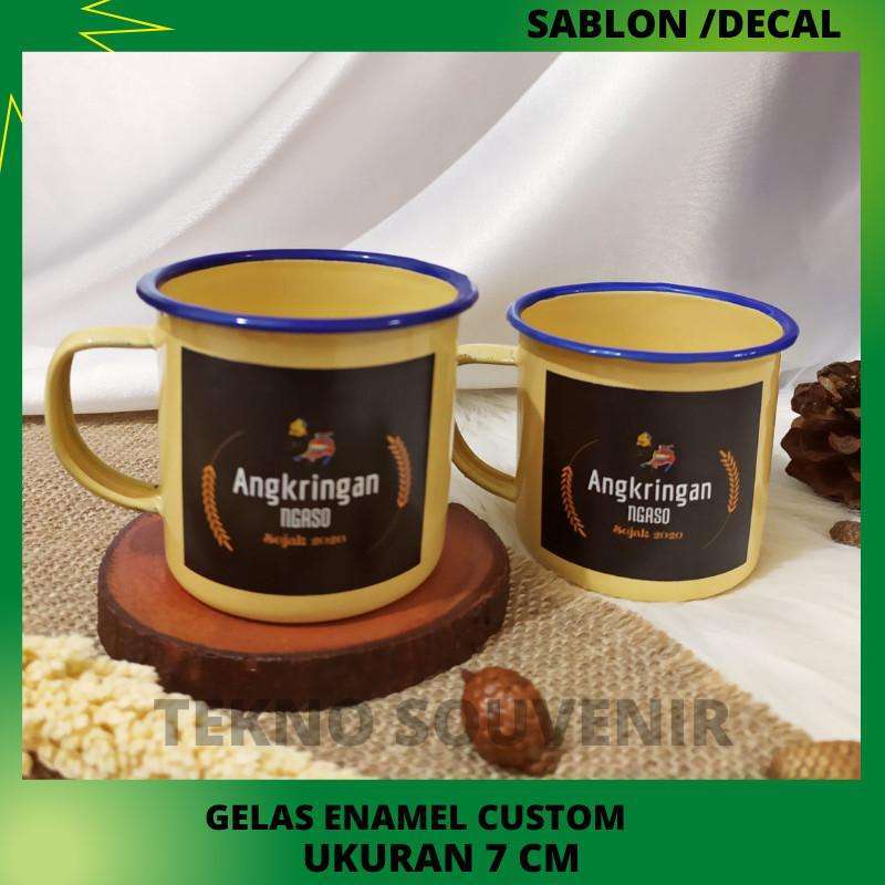 Jual Gelas Cangkir Kaleng Enamel Souvenir Gelas Enamel Custom Desain ...