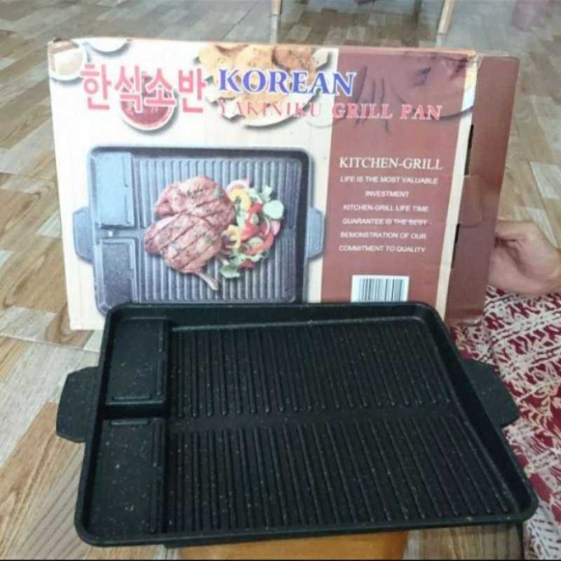Jual Korean Grill pan korean Barbeque Square Teflon di Seller MARY ...