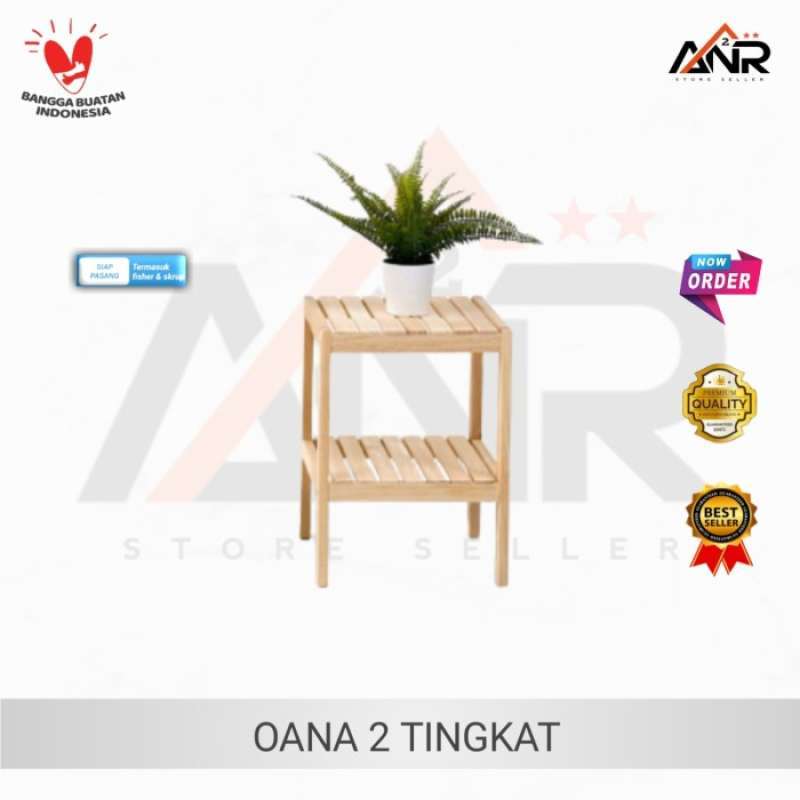 Promo Oana Wooden Shelf 2 Tingkat / Rak Kayu/rak Serbaguna /rak Display ...