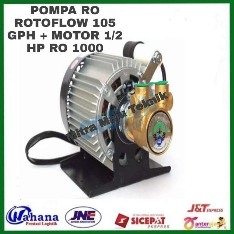 Jual POMPA RO ROTOFLOW 105 GPH + MOTOR 1/2 HP POMPA BOOSTER RO 1000 GPD ...