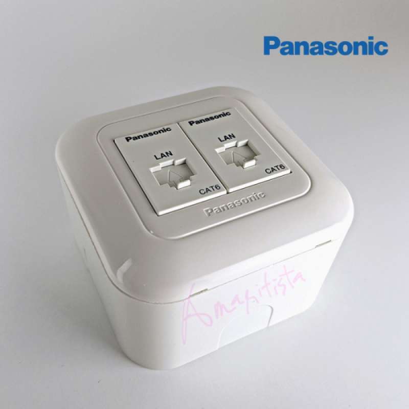 Promo Stop Kontak 1gang 2device Double Outlet Lan Cat6 Panasonic Outbow ...