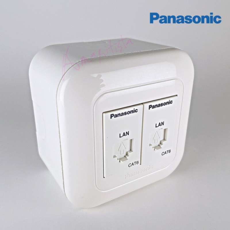 Promo Stop Kontak 1gang 2device Double Outlet Lan Cat6 Panasonic Outbow ...