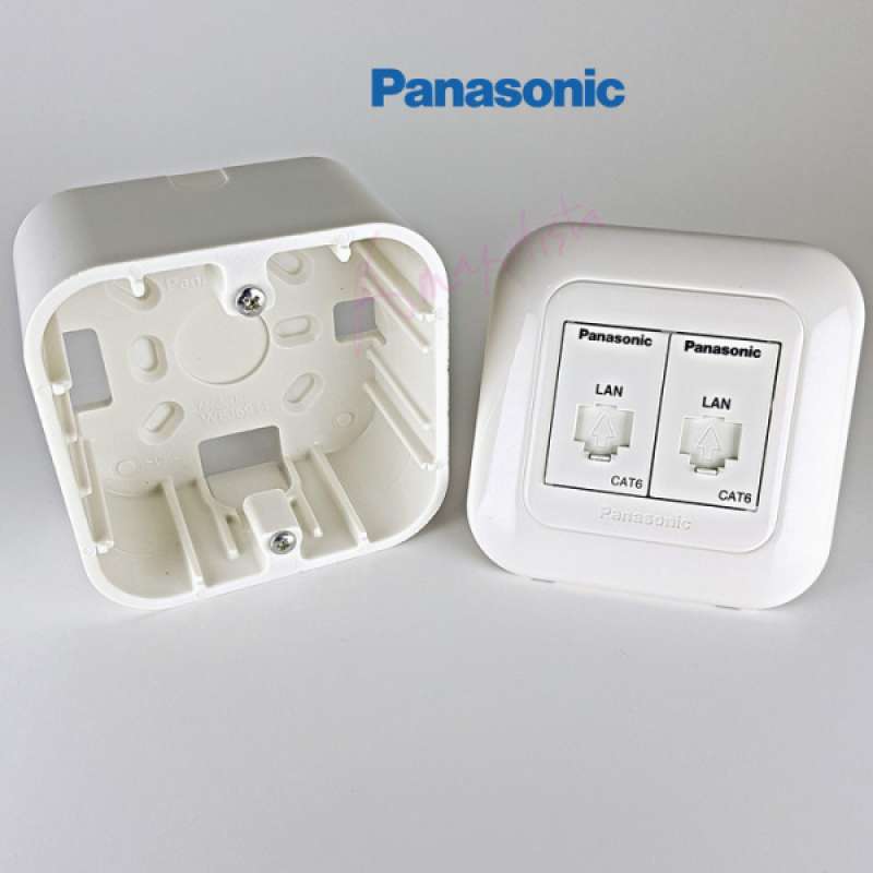 Promo Stop Kontak 1gang 2device Double Outlet Lan Cat6 Panasonic Outbow ...