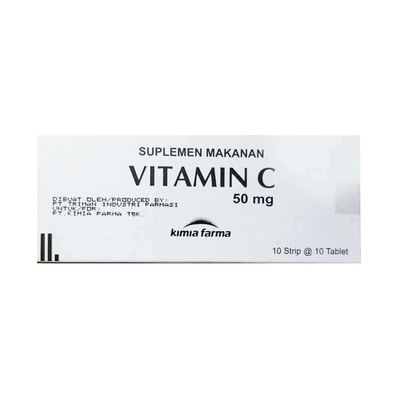 Jual Kimia Farma Food Suplement Vitamin C [50Mg/10 Strip/1 Box] di ...