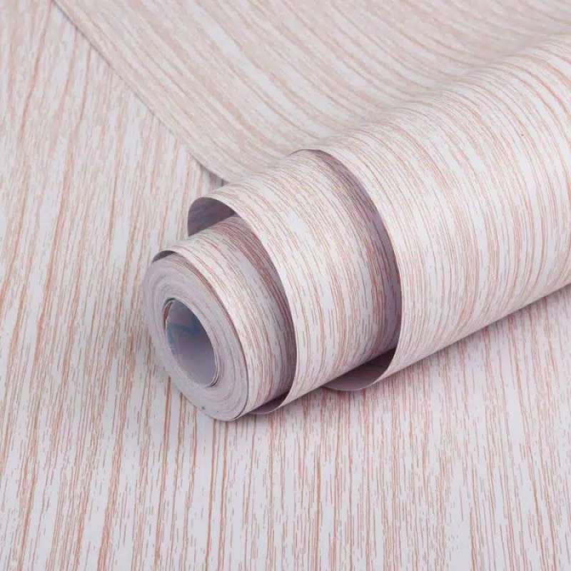 Promo Wallpaper Sticker Dinding 45 Cm X 10 M Motif Serat Kayu Putih
