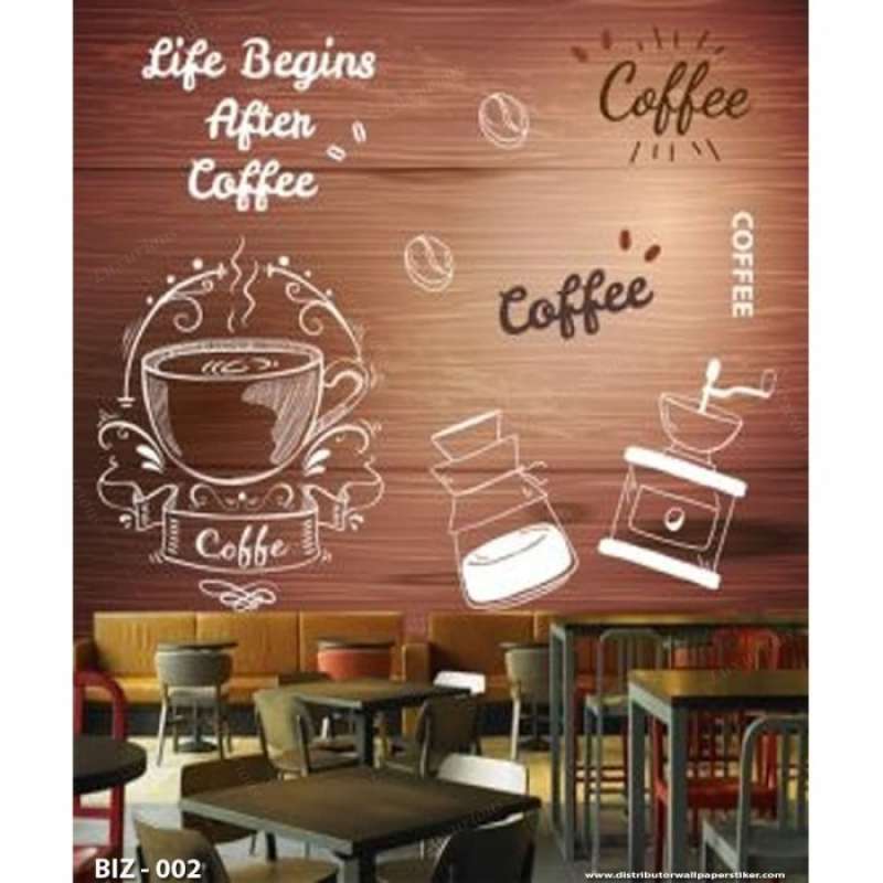 Promo 3d Wallpaper Custom - Motif Biz - Coffee Shop | Cafe Burger ...