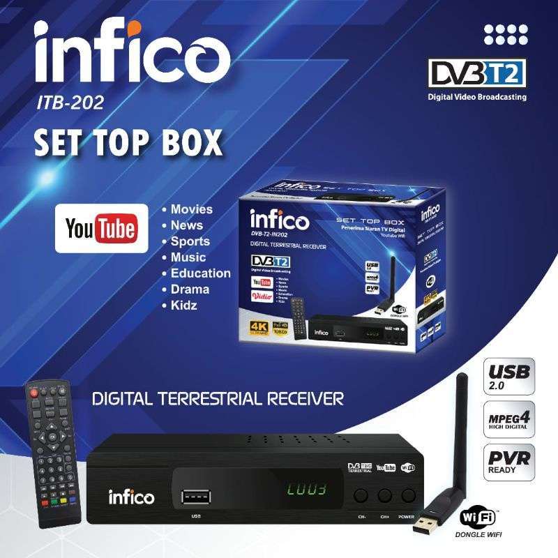 Jual Infico Set Box DVB T2 ITB-202 Receiver TV Digital di Seller Nuhun Online - Kab. Cianjur ...